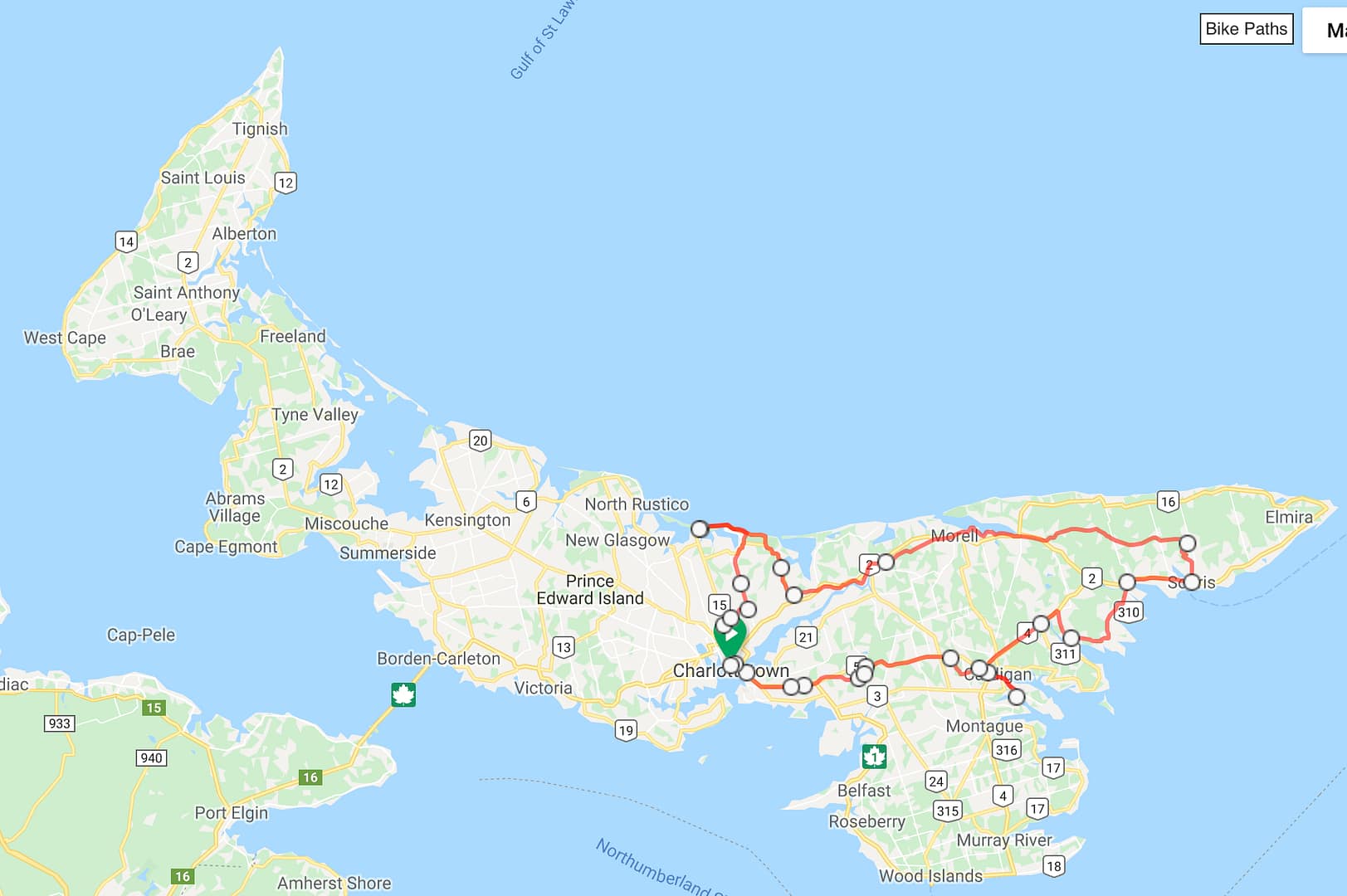 6 Day (5 night) Eastern Loop PEI Self-Guided Supported Cycle Tour - OLS ...